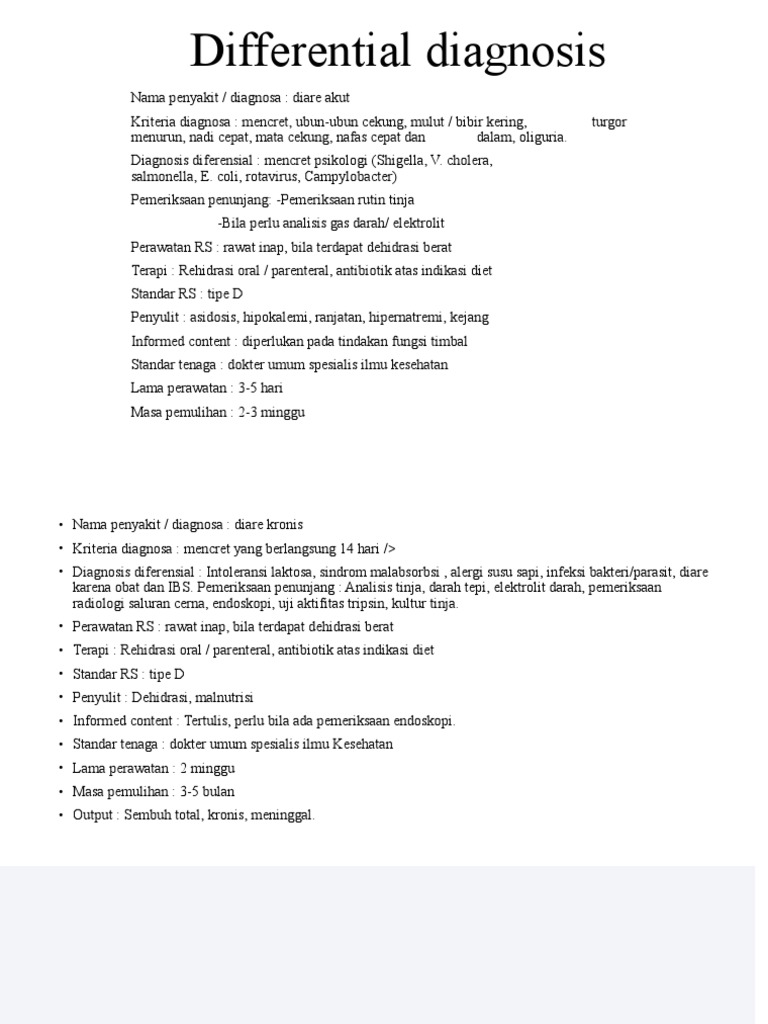Differential Diagnosis | PDF