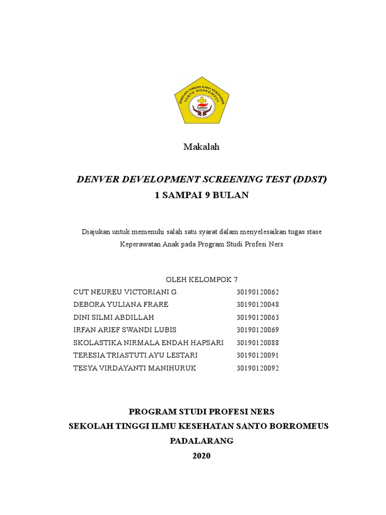 Laporan Makalah DDST 1-9 | PDF | Karier & Perkembangan