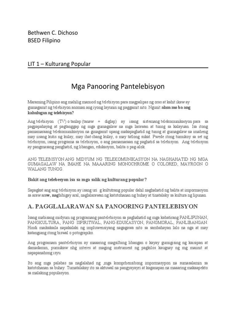 Telebisyon LIT1 | PDF