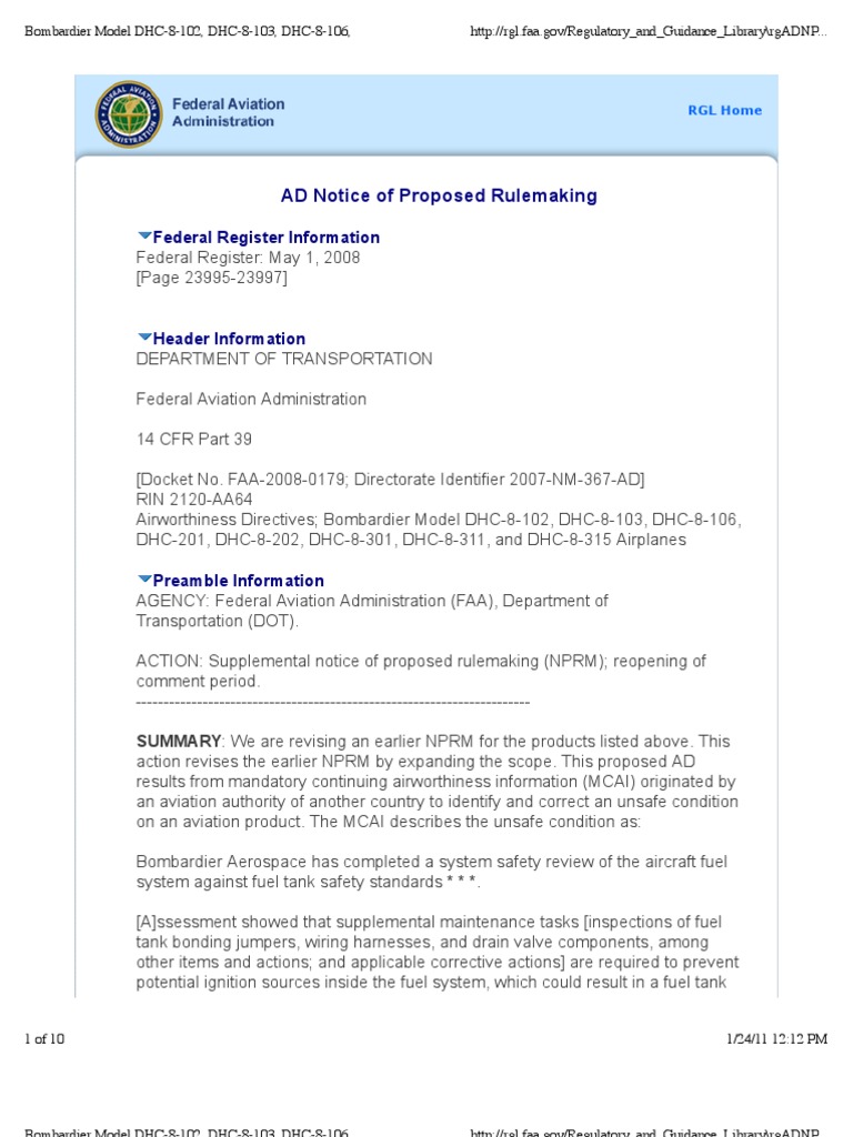 Airworthiness Limitations for DHC-8 Models | PDF | Federal Aviation ...