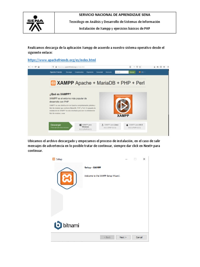 Instalación de Xampp y ejercicios básicos de PHP | PDF | Php | Mi sql