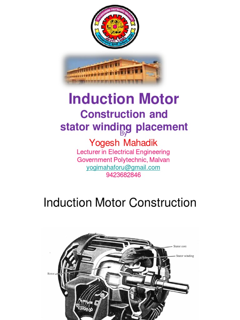 Induction Motor Construction and Stator Winding Placement | PDF