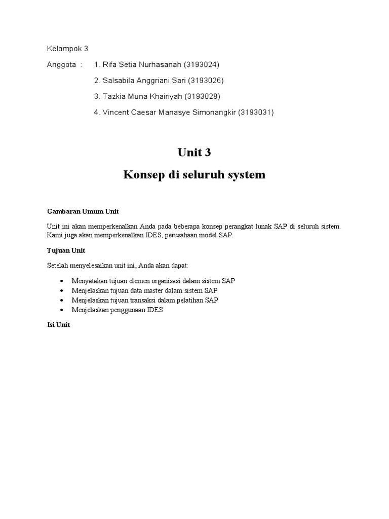Konsep Dasar SAP dan IDES AG | PDF | Pengelolaan Keuangan & Uang