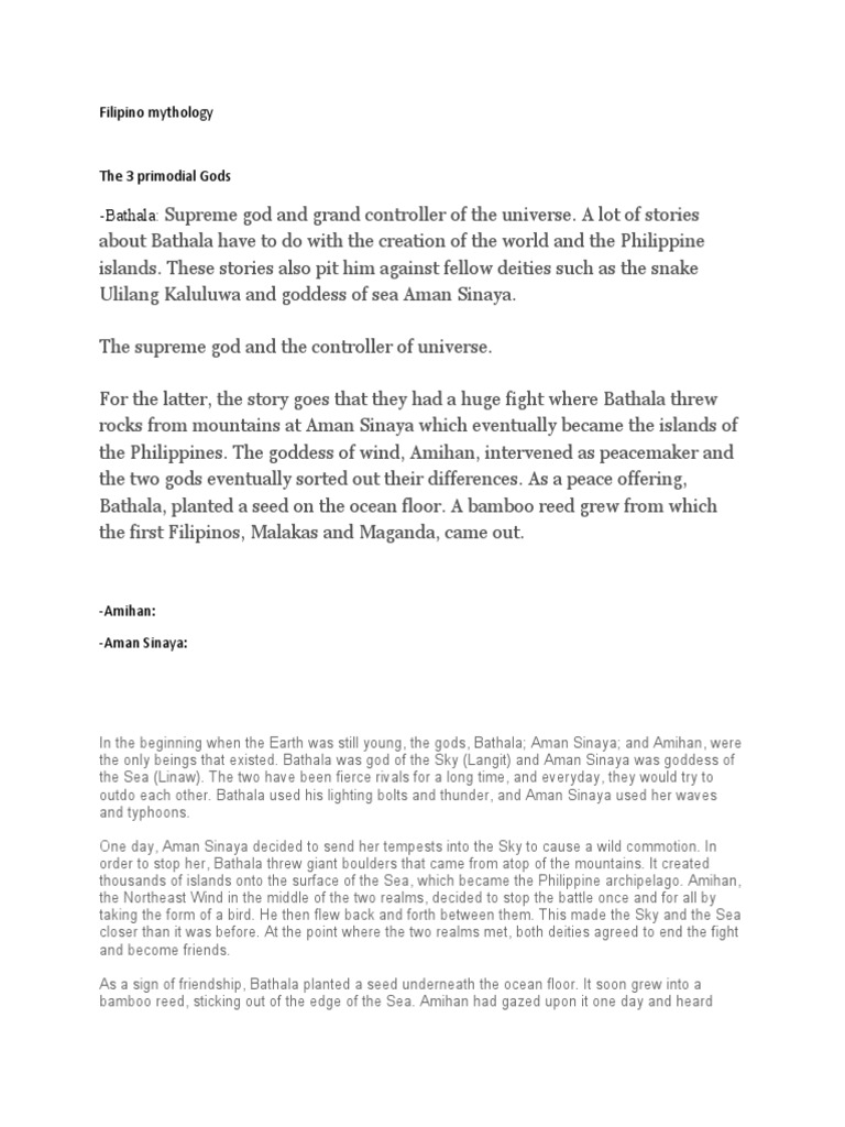 Bathala:: Filipino Mythology | PDF | Deities | Philippines