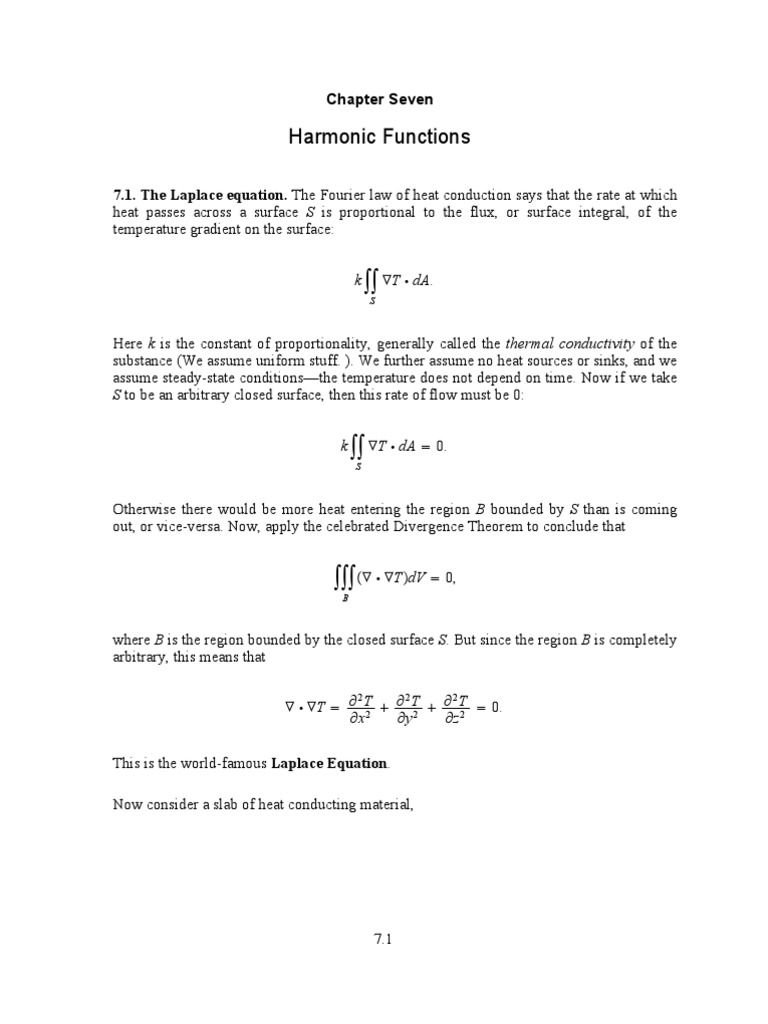 Harmonic Functions & Laplace Equation | PDF | Multivariable Calculus ...