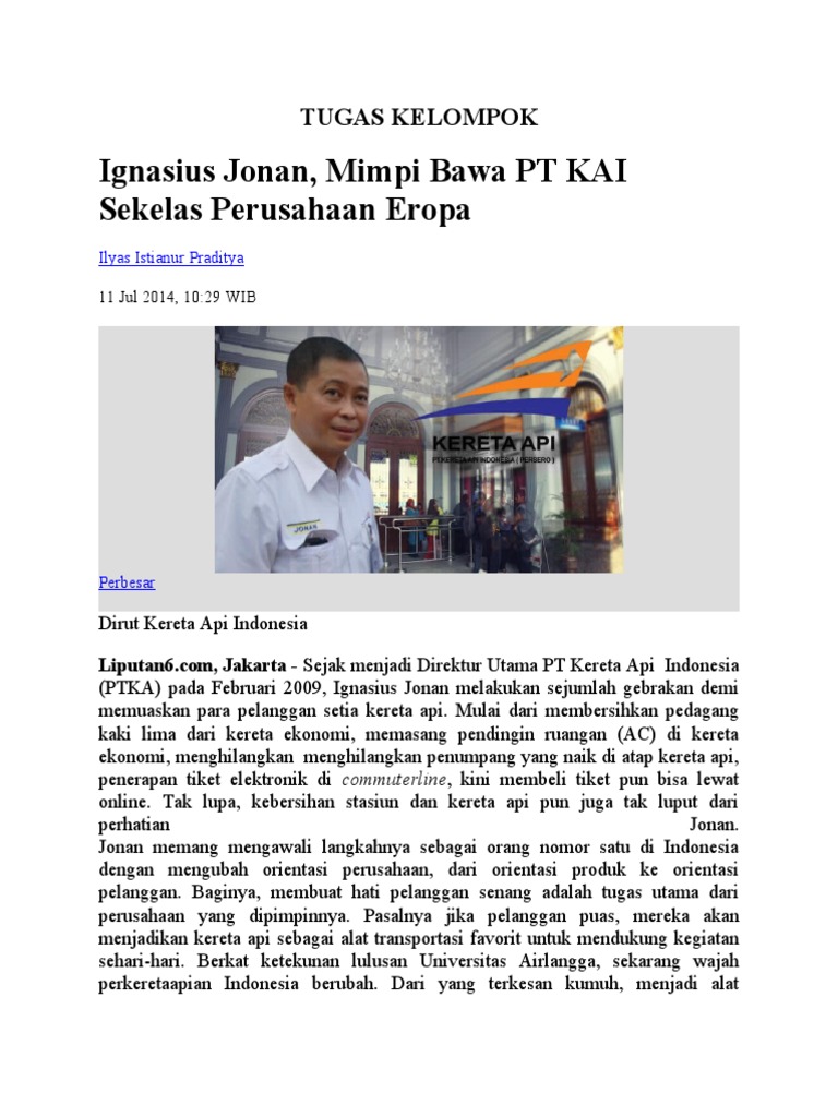 Transformasi PT KAI oleh Jonan | PDF | Pengelolaan Keuangan & Uang