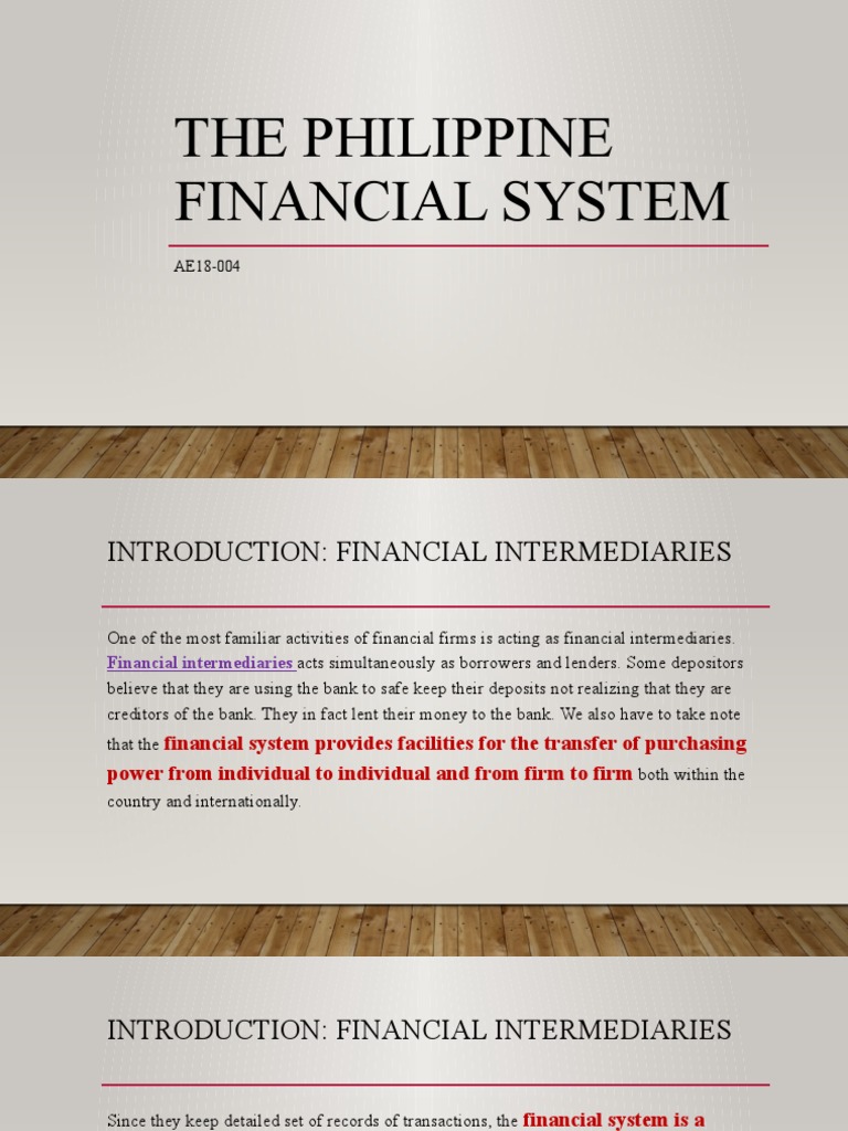 An Overview of the Philippine Financial System and the Role of ...