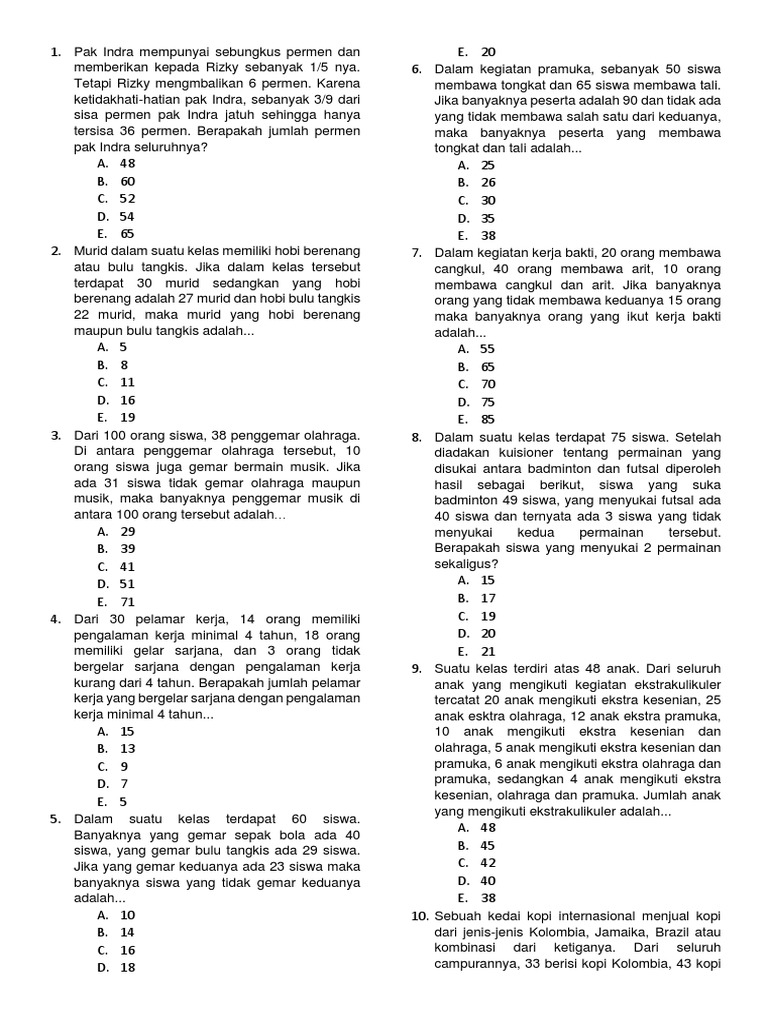 SOAL HIMPUNAN Utbk | PDF