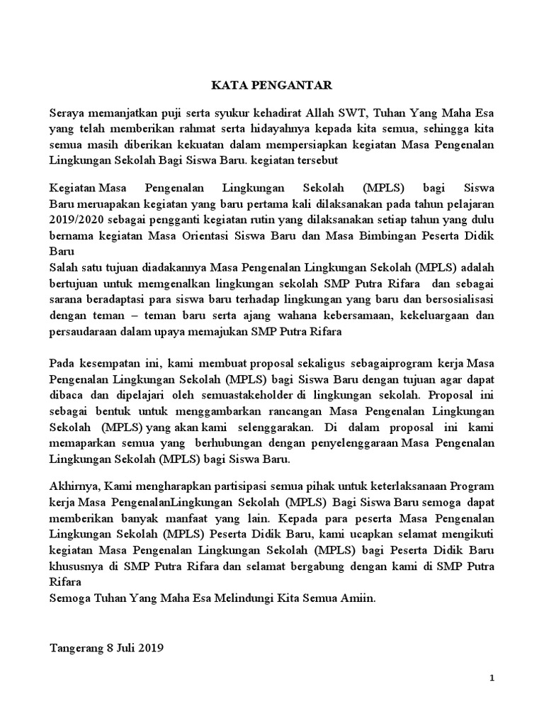 Program Kerja MPLS | PDF