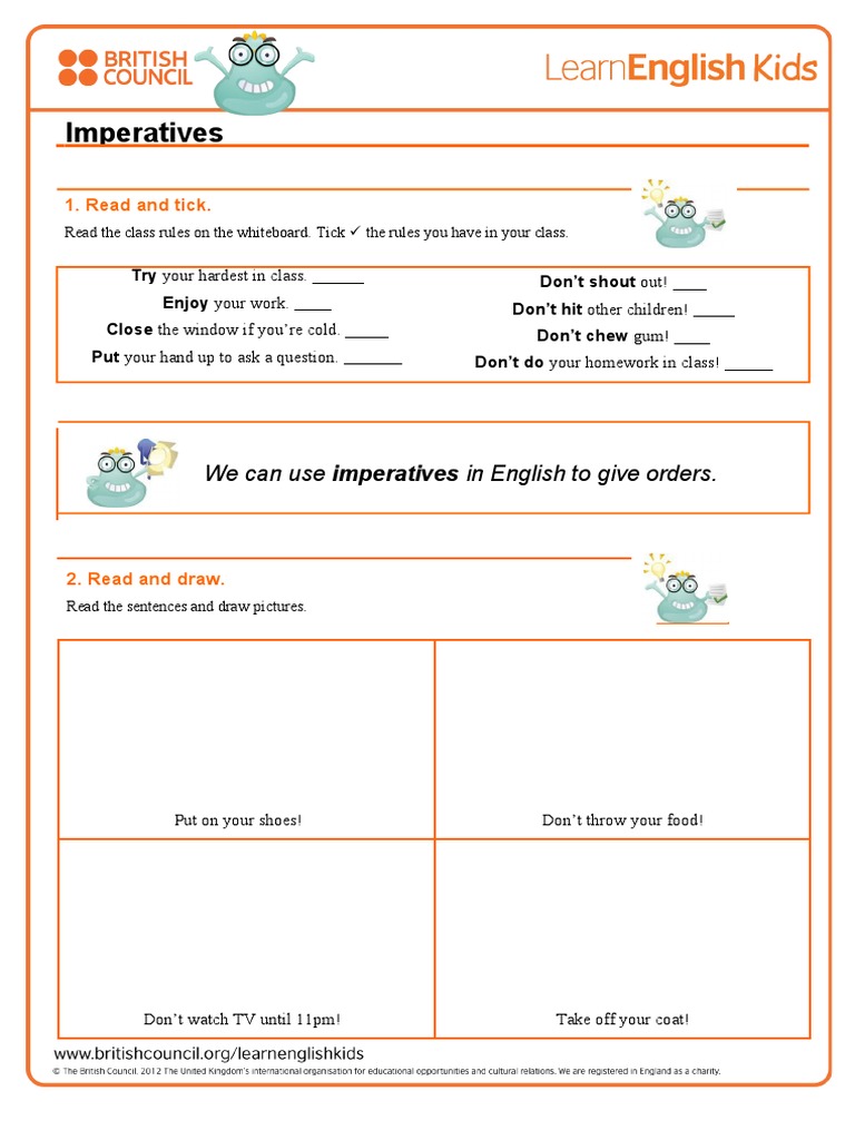 Grammar Games Imperatives Worksheet | PDF