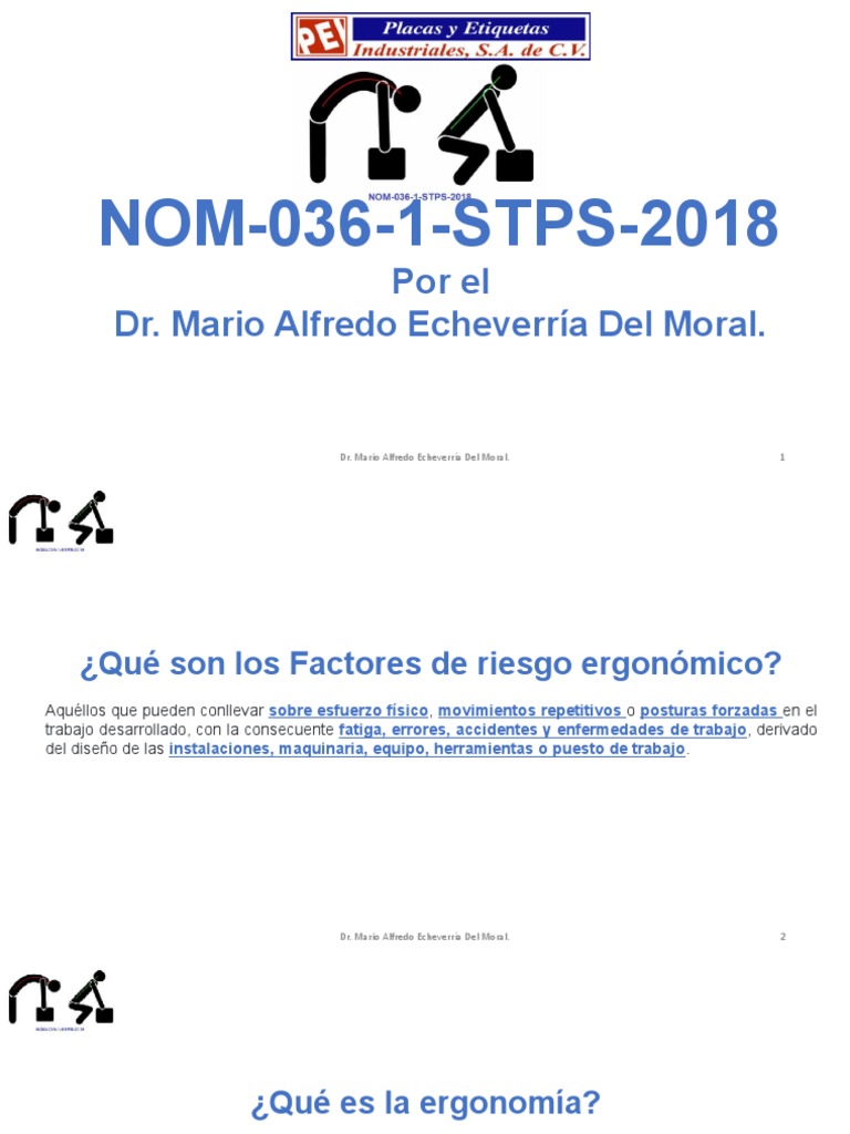 NOM 036 STPS (Autoguardado) | PDF | Factores humanos y ergonomía | Color