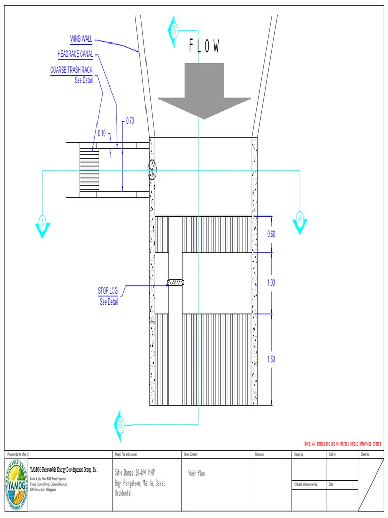 Wing Wall Headrace Canal: Sitio Danao 20-kW MHP Bgy. Pangaleon, Malita ...