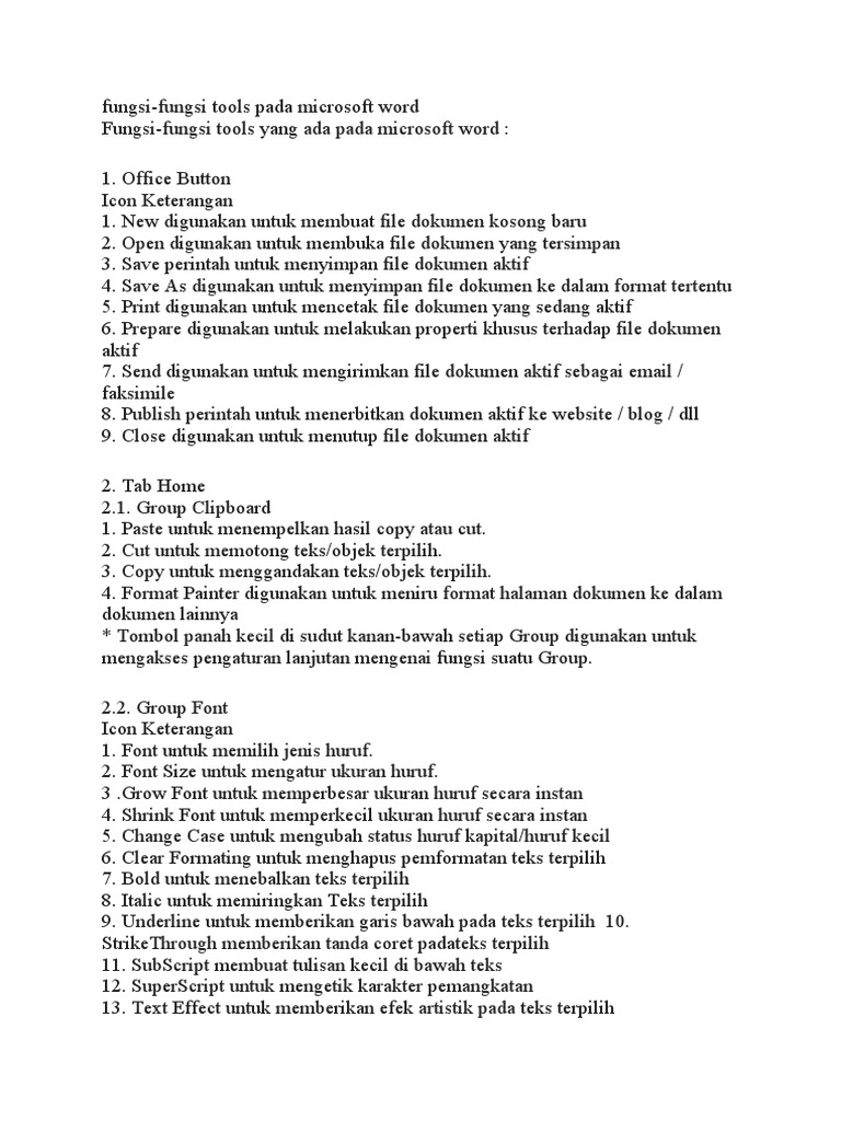 Fungsi Tools Microsoft Word | PDF | Komputer