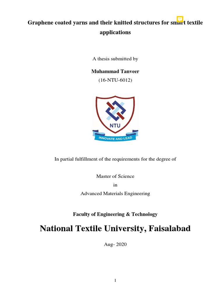 Thesis Muhammad Tanveer | PDF | E Textiles | Graphene