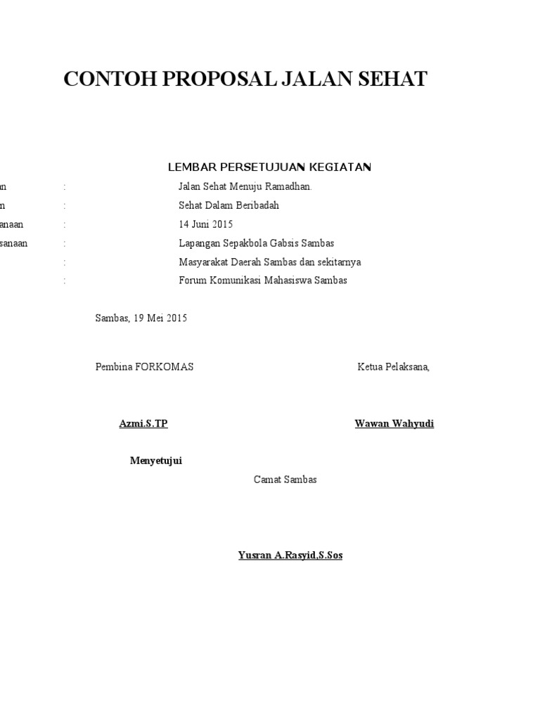 Contoh Proposal Jalan Sehat | PDF