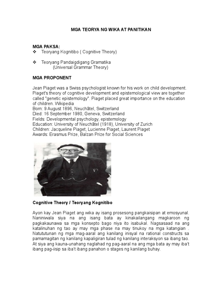 Teoryang Kognitibo | PDF