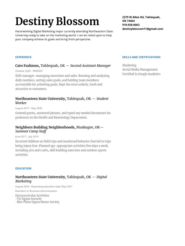 Destiny Blossom Resume-2 | PDF