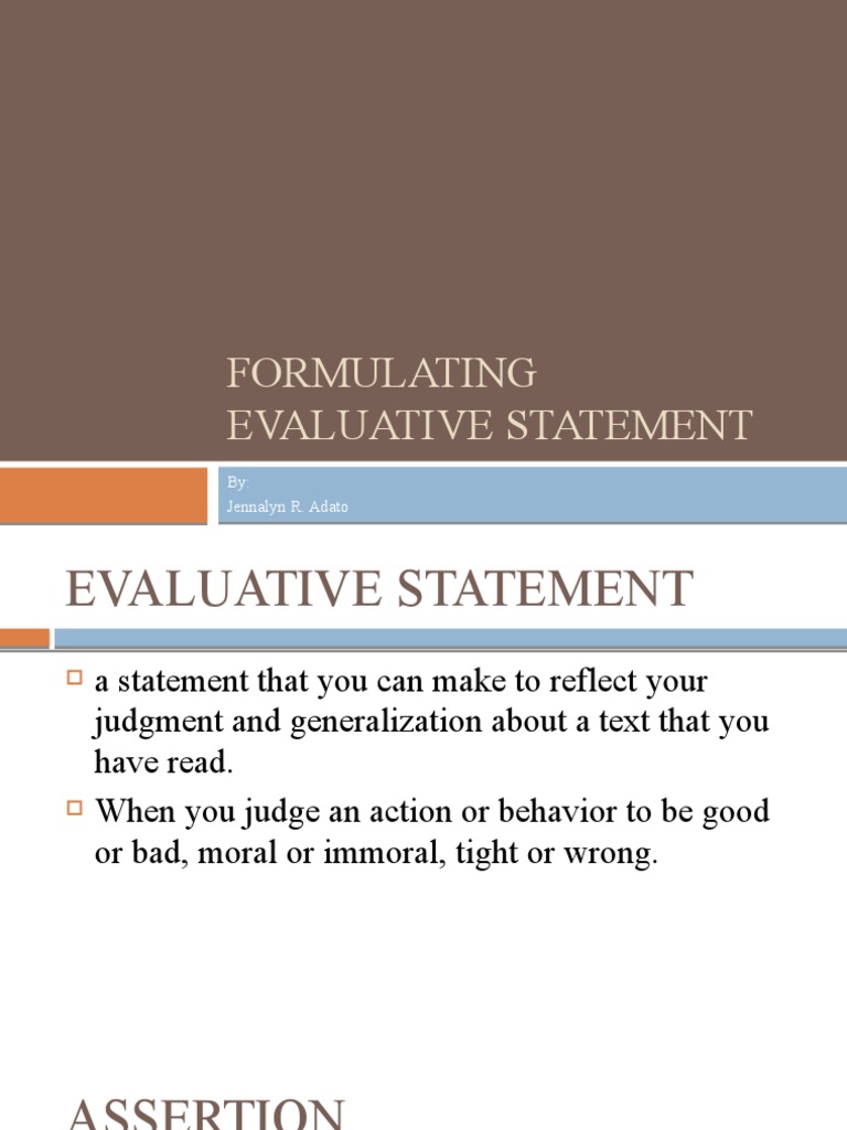 Formulating Evaluative Statement | PDF | Feminism | Gender Studies