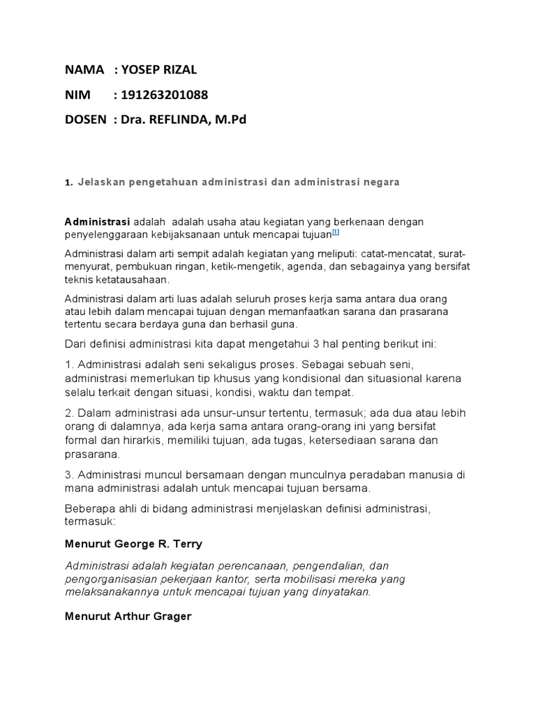 Tugas Administrasi Negara Ok | PDF