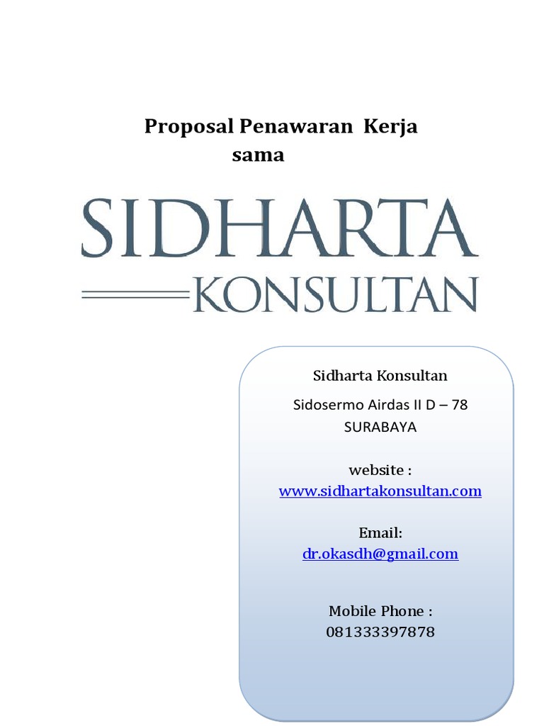 Proposal Sidharta Konsultan | PDF