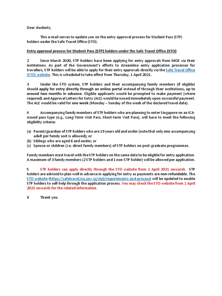STP Entry Approval Process Update | PDF