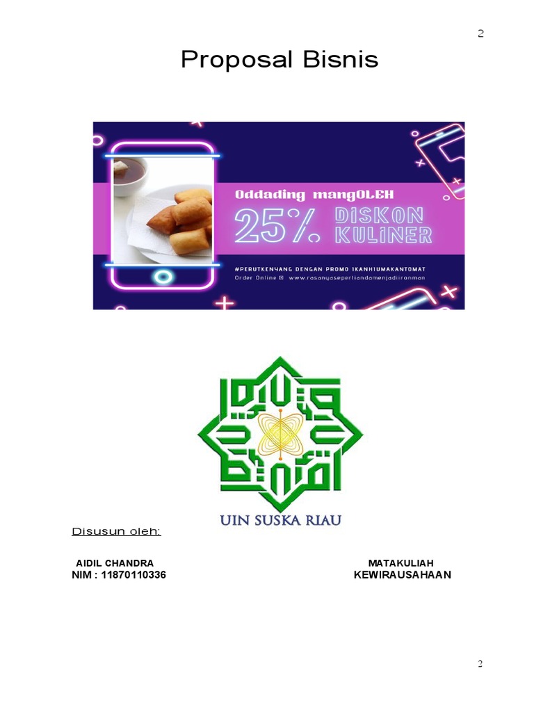 Contoh Proposal Aidil Chandra - Odading Mangoleh | PDF