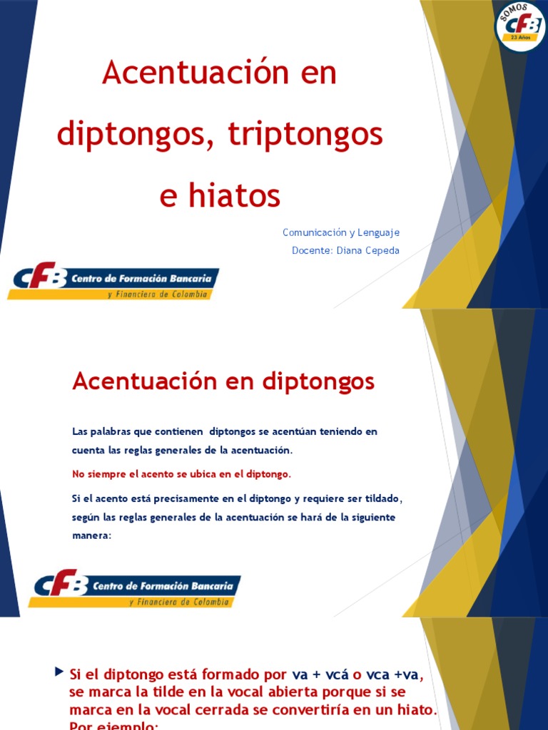 Acentuación: Diptongos y Hiatos | PDF