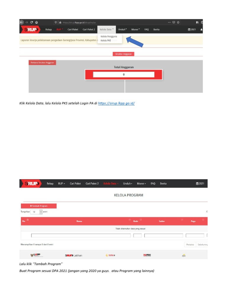 Panduan Input RUP Manual | PDF