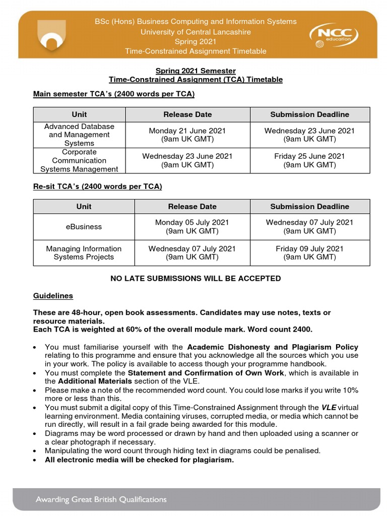 BSC (Hons) Business Computing and Information Systems University of ...