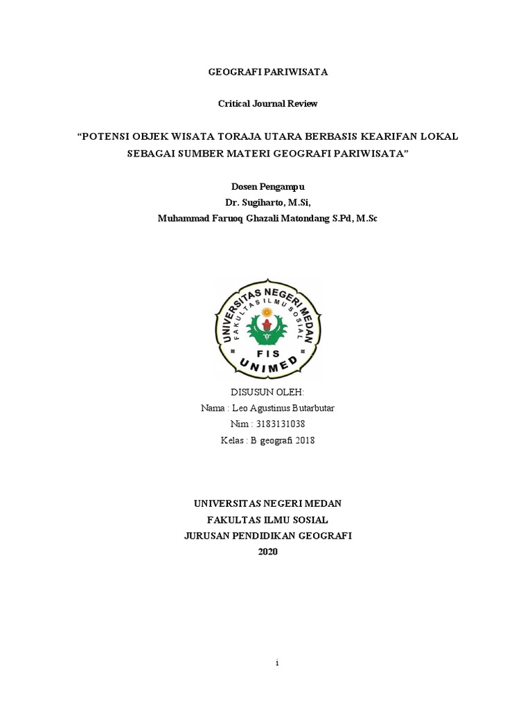 CJR Geografi Pariwisata | PDF