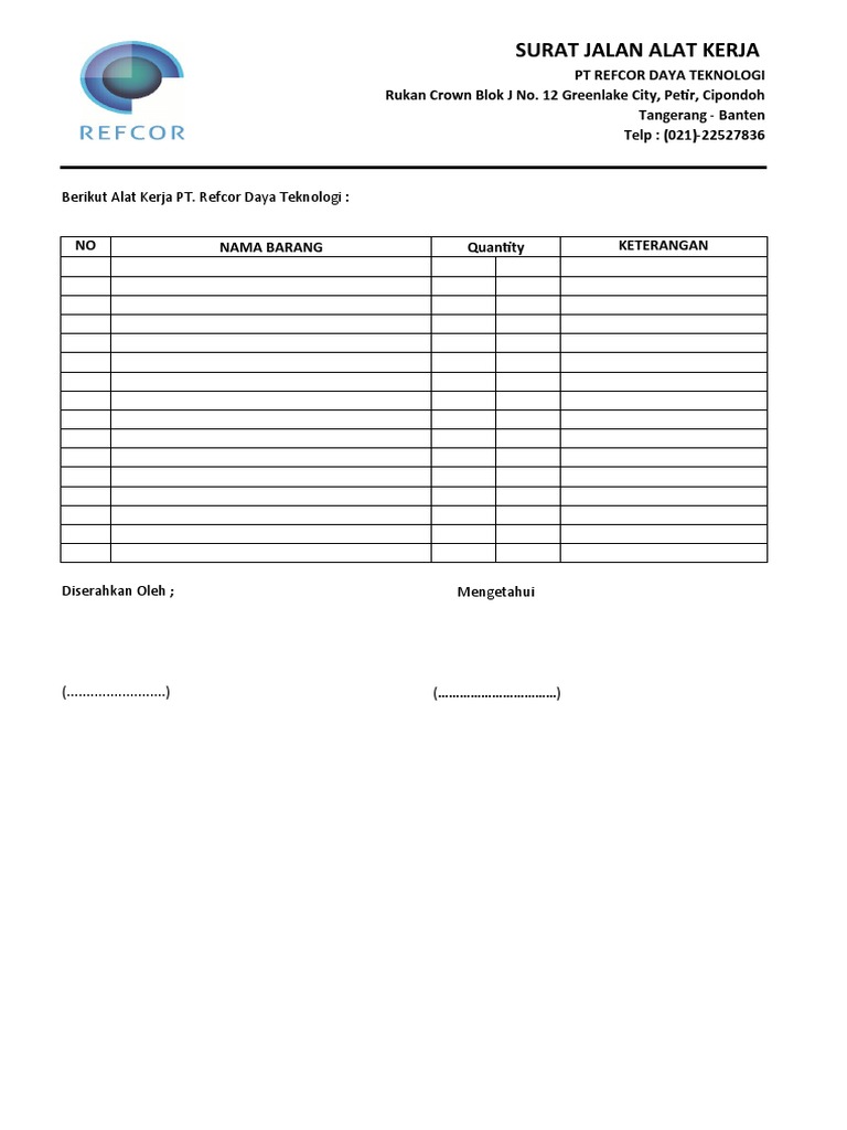 Form Alat Kerja | PDF
