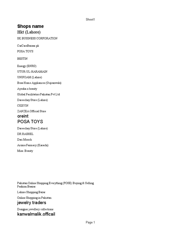 Seller List | PDF | Retailing | Service Industries