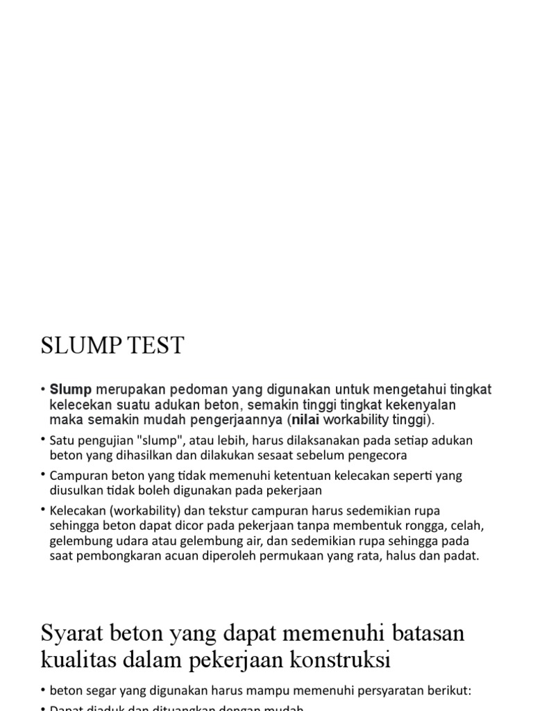 Panduan Lengkap Pengujian Slump Beton | PDF | Griya & Taman | Sains ...