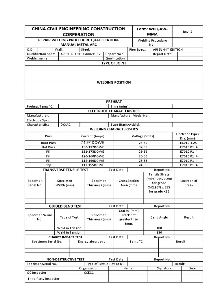 China Civil Engineering Construction Corperation: Repair Welding ...