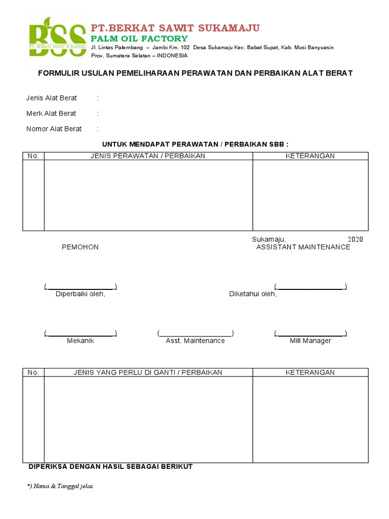 Form Perbaikan-Service | PDF | Bisnis | Pengelolaan Keuangan & Uang