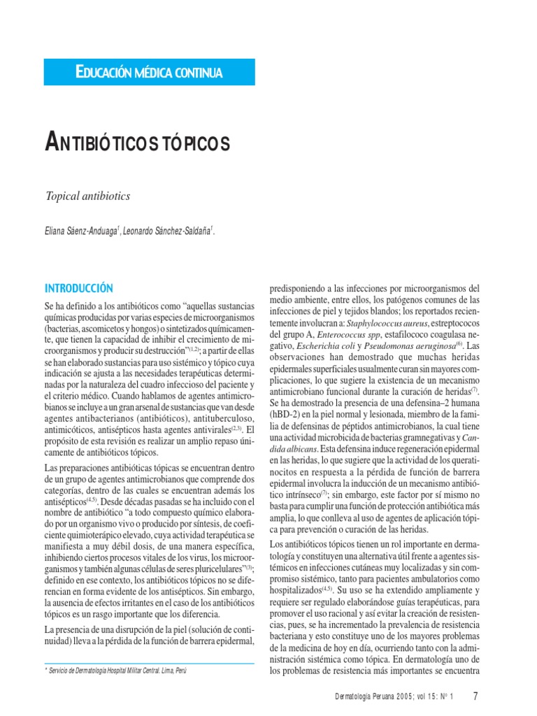 Antibioticos Topicos | PDF | Las bacterias | Staphylococcus Aureus