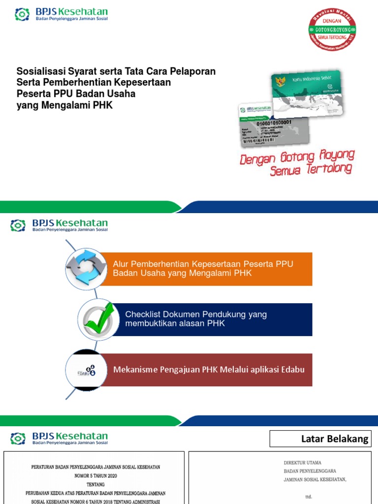 Template Sosialisasi Juknis Per BPJS No 5 Kepada BU Final 080321 | PDF