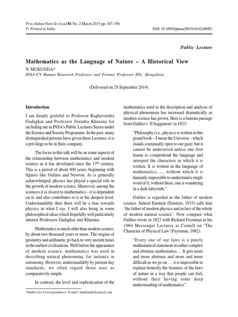 4 Mathematics - As - The - Language - of - Nature | Download Free PDF ...
