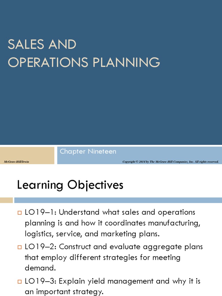 Sales and Operations Planning: Chapter Nineteen | PDF | Supply Chain ...