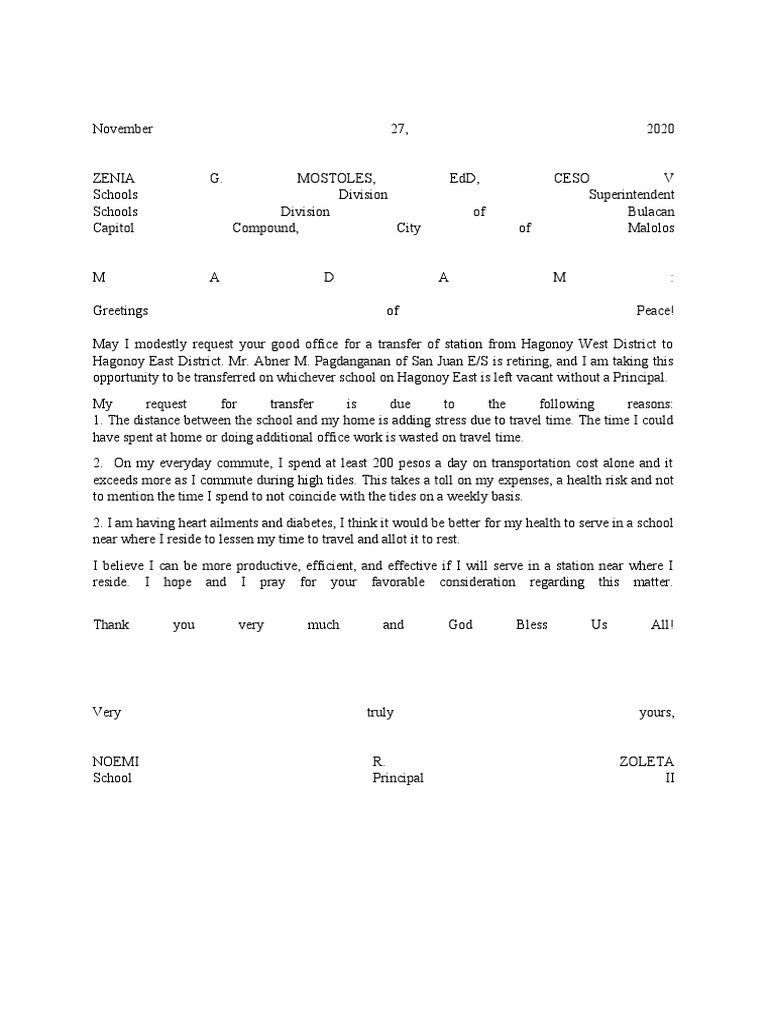 Request Letter Draft | PDF