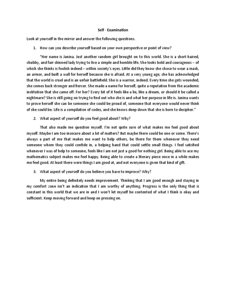 Self Examination | PDF