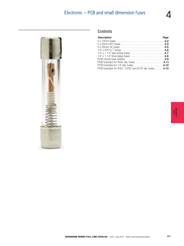 Bussmann Series Full Line Catalog 1007 - Electronic - PCB and Small ...