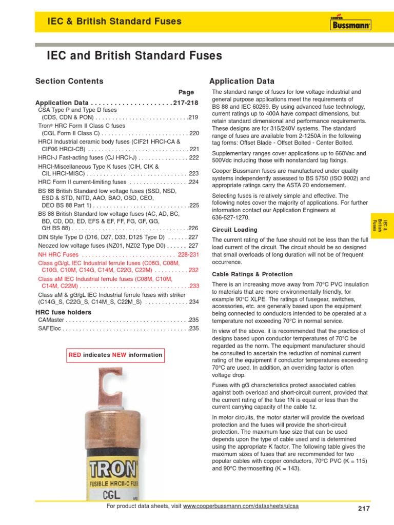 IEC and British Standard Fuses | PDF | Fuse (Electrical) | Capacitor
