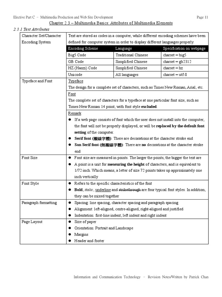 Chapter 2 - Multimedia Basics (2.3+2.4) | Download Free PDF | Data Compression | Typefaces