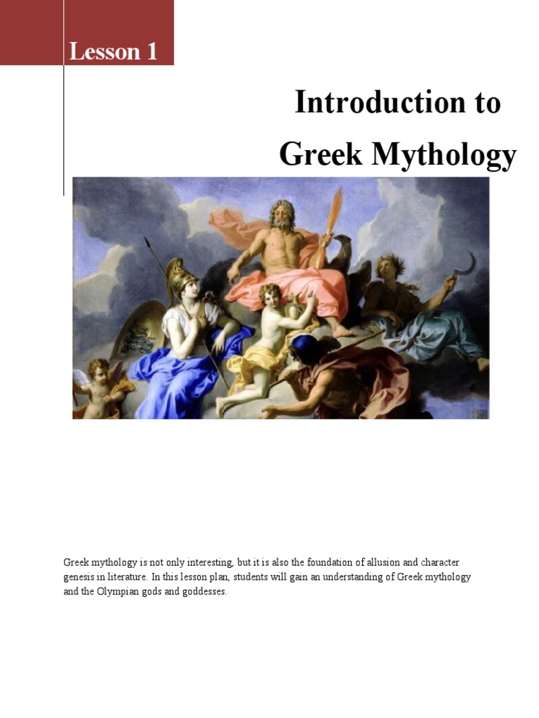 Greek Mythology Lesson Plan: Introduction to Gods and Heroes | PDF ...
