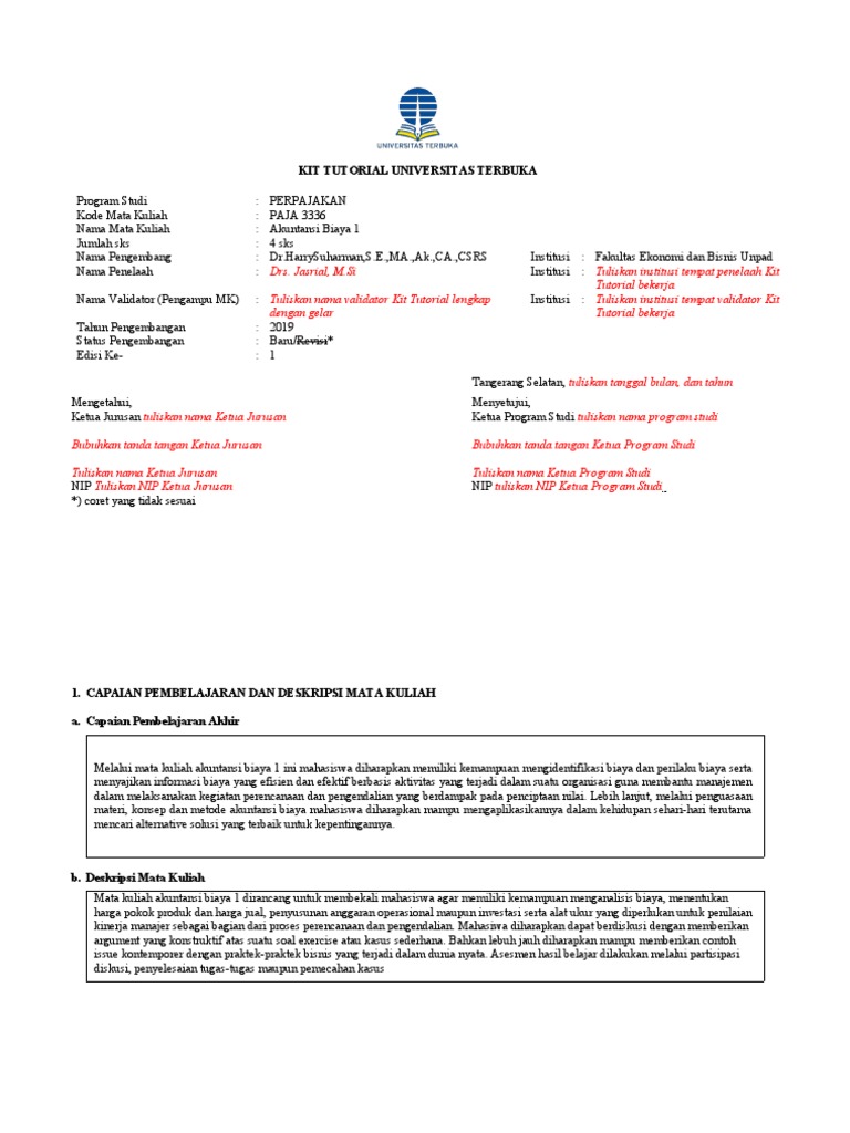 RAT Dan SAT-Akuntansi Biaya 1 | PDF