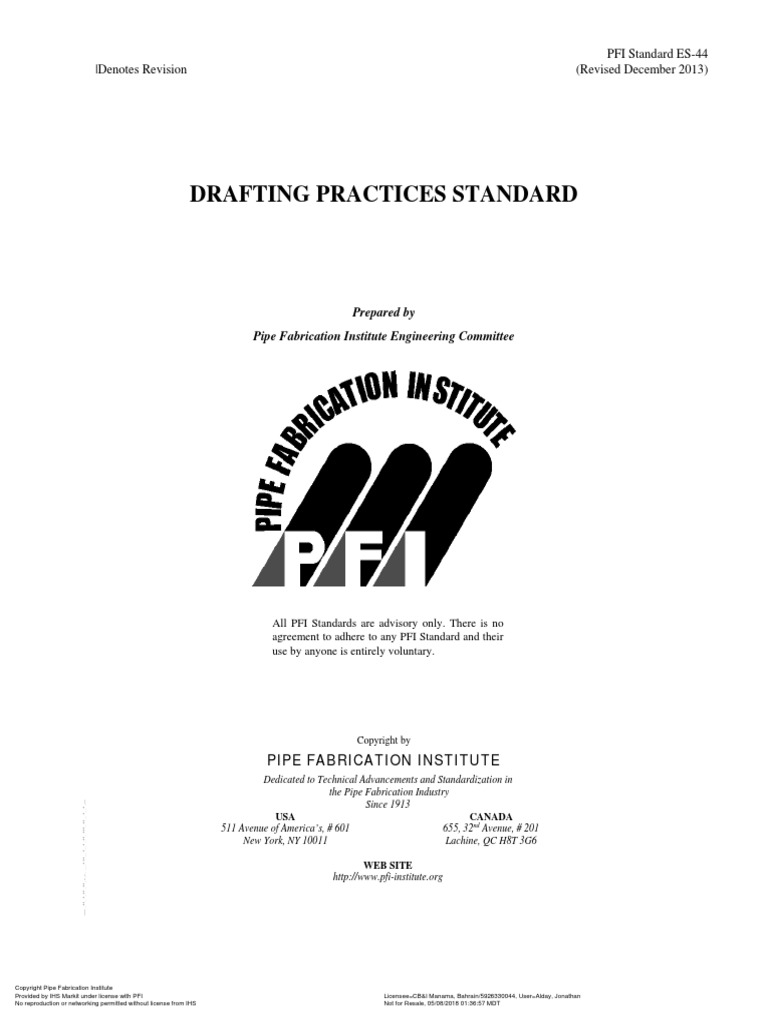 Drafting Practices Standard | PDF | Pipe (Fluid Conveyance) | Building Materials