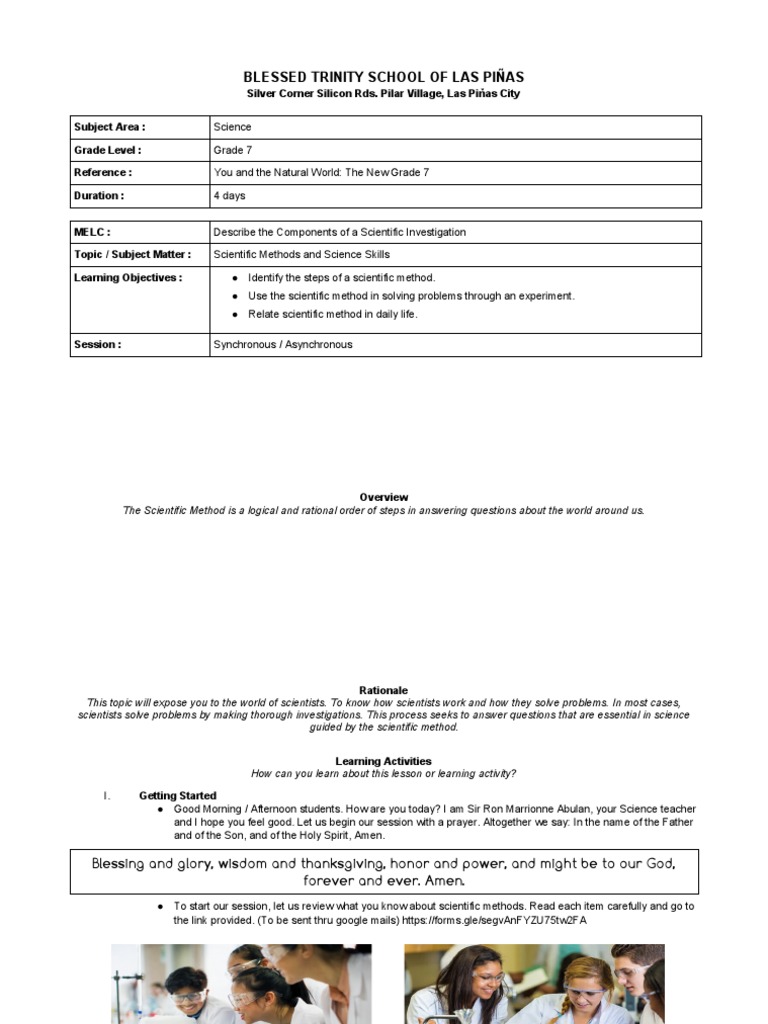 Science 7 Module (Lesson 1) | PDF | Scientific Method | Experiment