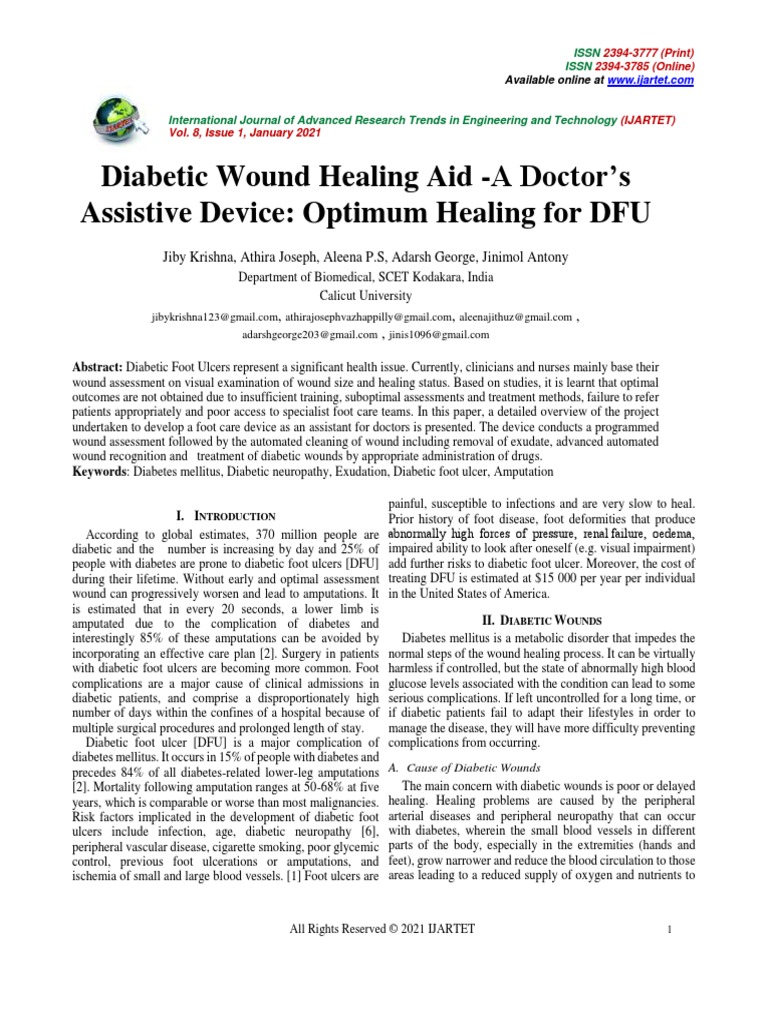 Diabetic Wound Healing Aid - A Doctor's Assistive Device: Optimum ...