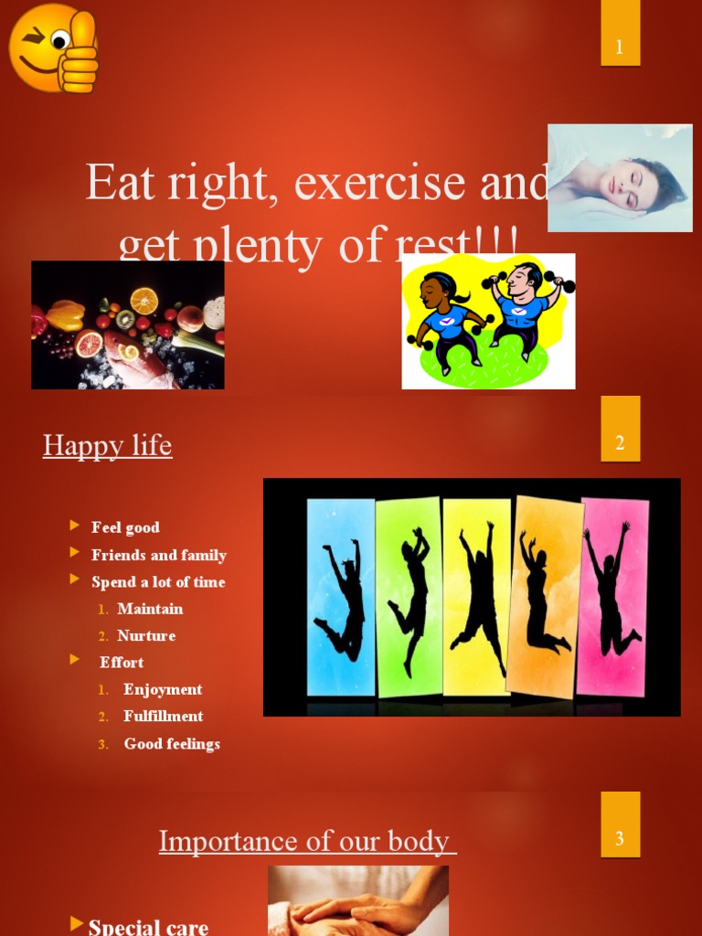 Eat Right, Exercise and Get Plenty of Rest | PDF